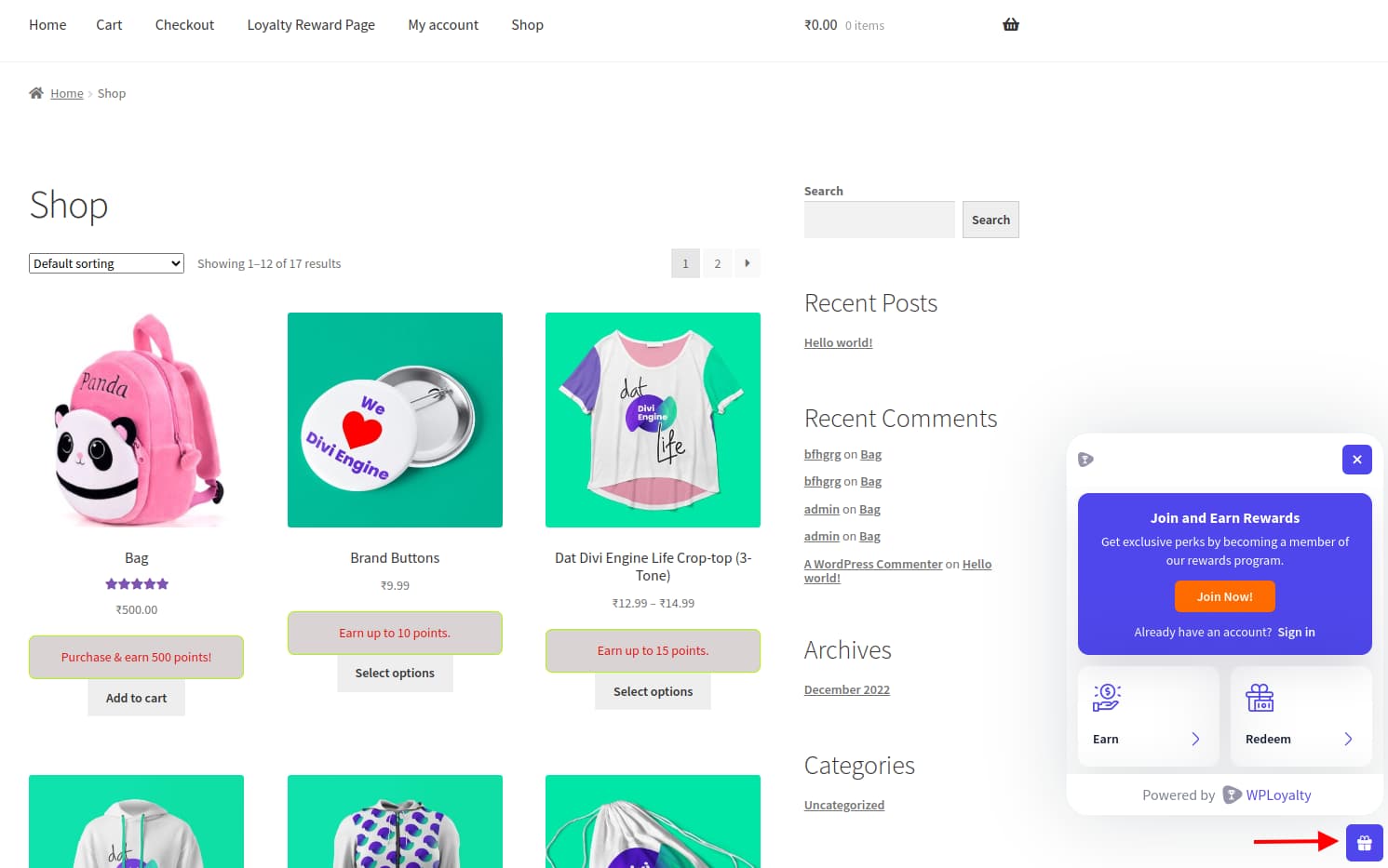 How to set up a points reward system in WooCommerce?